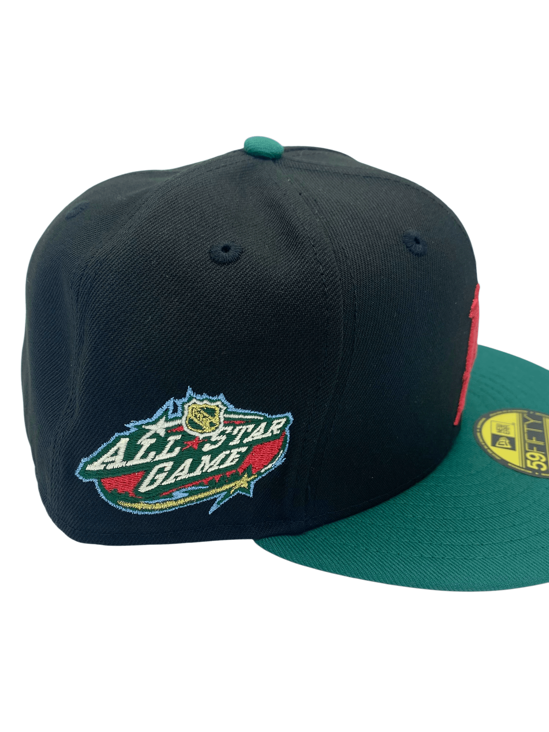 Adult Minnesota Wild New Era Black Custom Side Patch 59FIFTY Fitted Ha ...