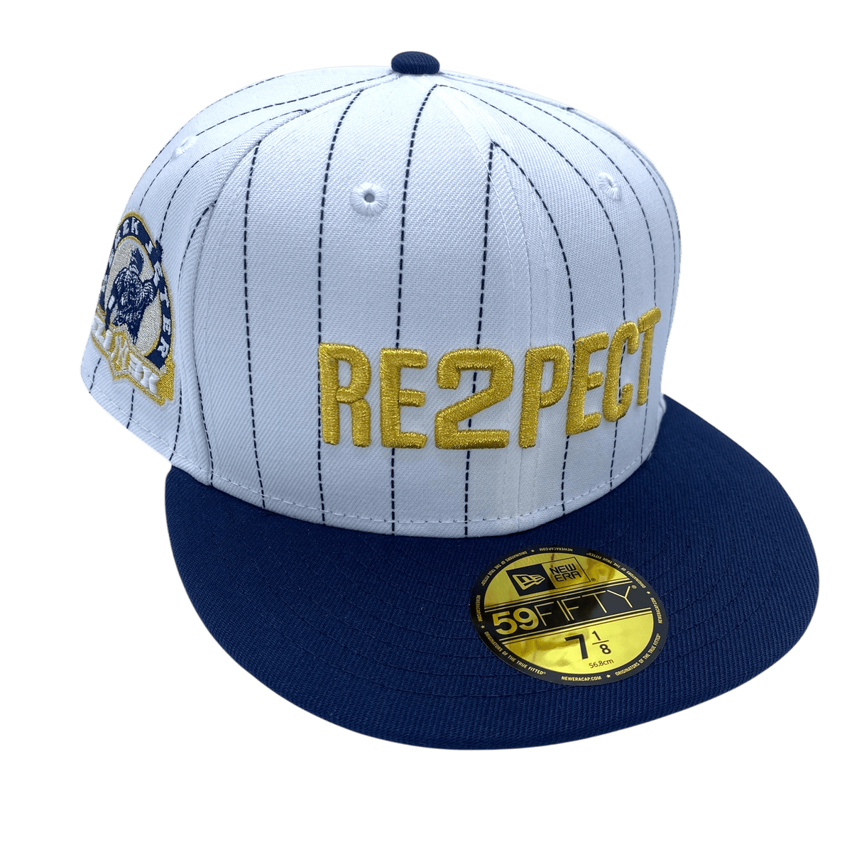Adult New York Yankees New Era White Pinstripe Respect Custom Side Pat ...