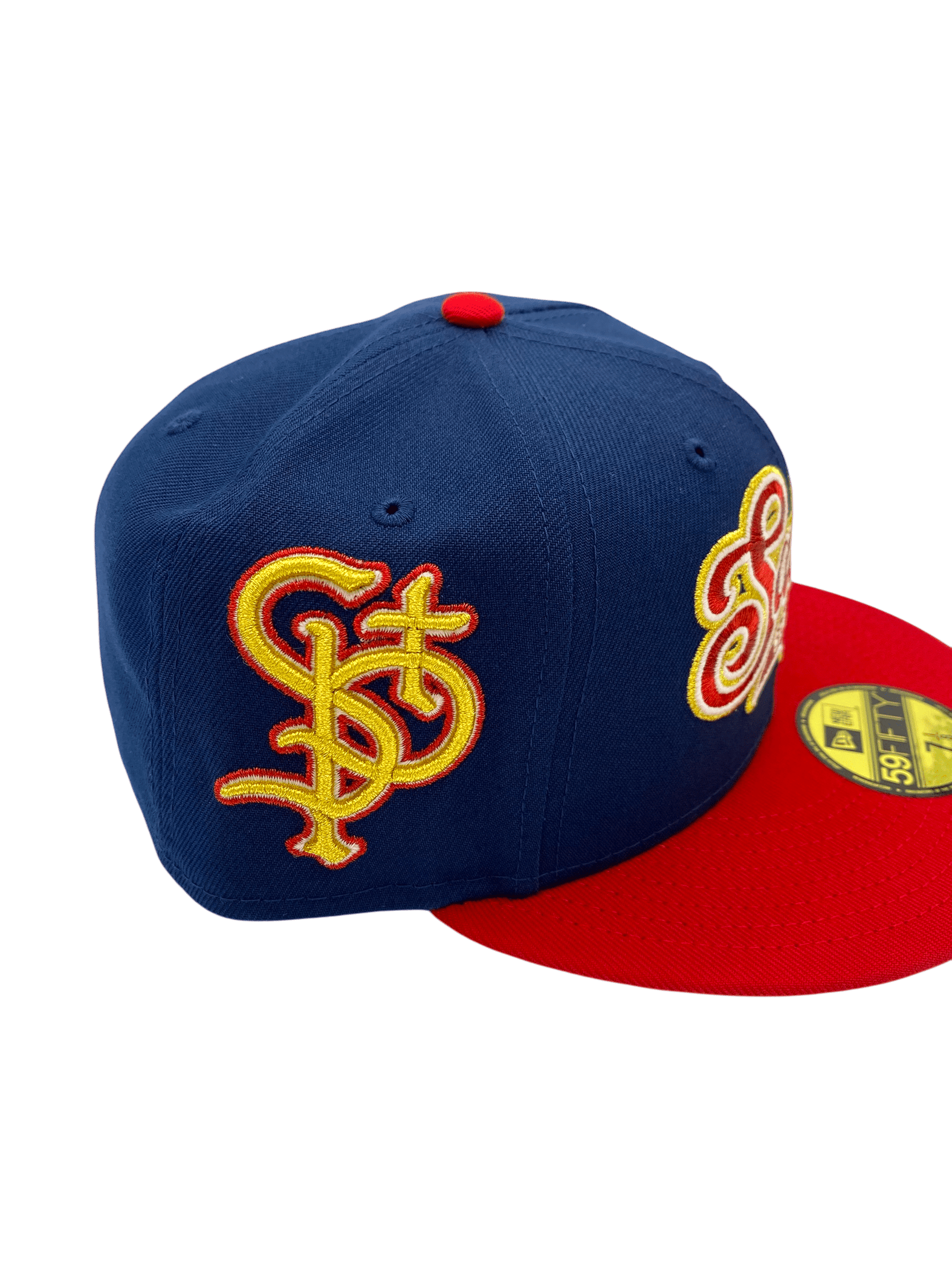 Adult St. Paul Saints New Era Navy/Red Script Custom Side Patch 59FIFT ...