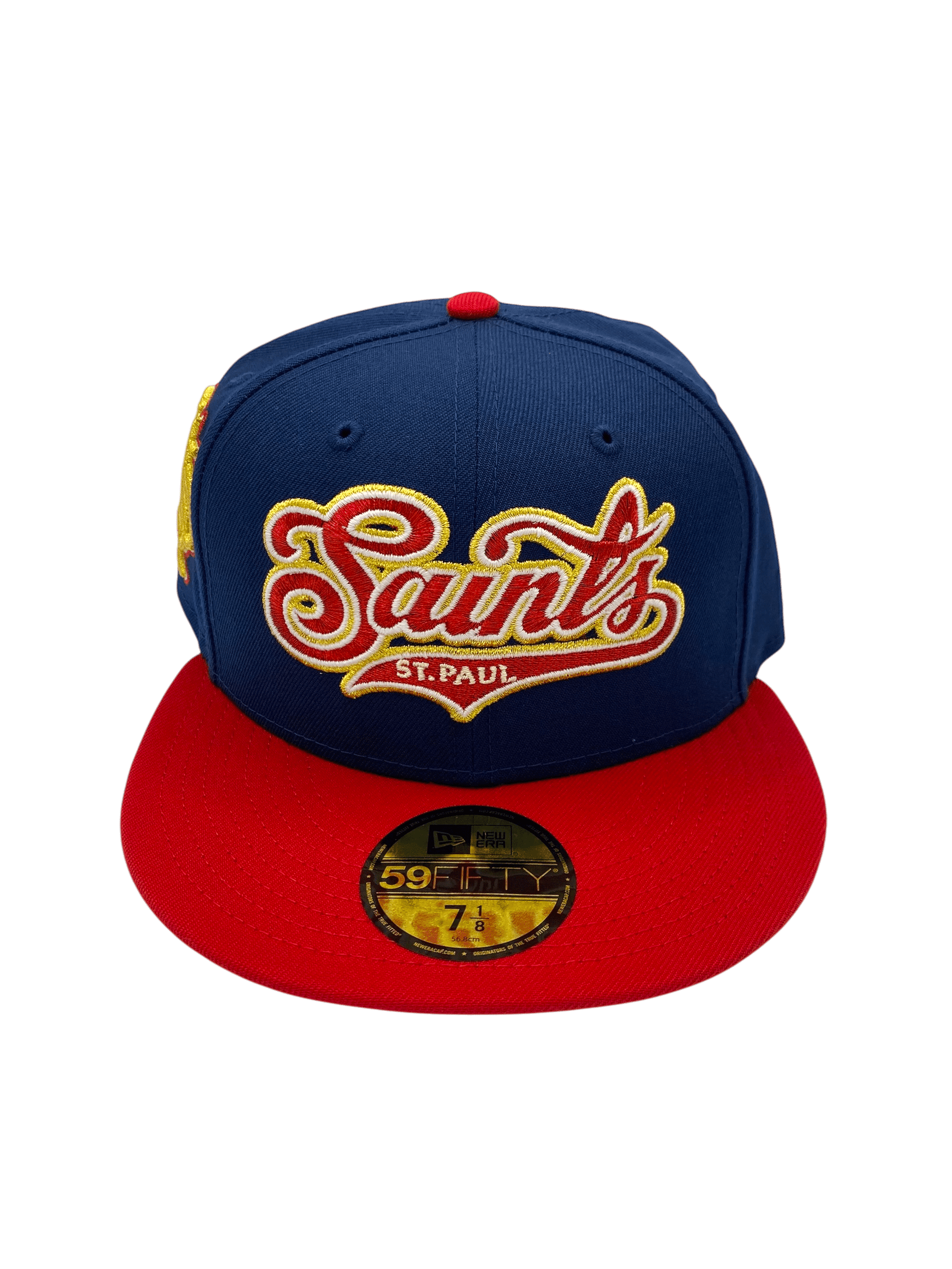 Adult St. Paul Saints New Era Navy/Red Script Custom Side Patch 59FIFT — Pro Image America