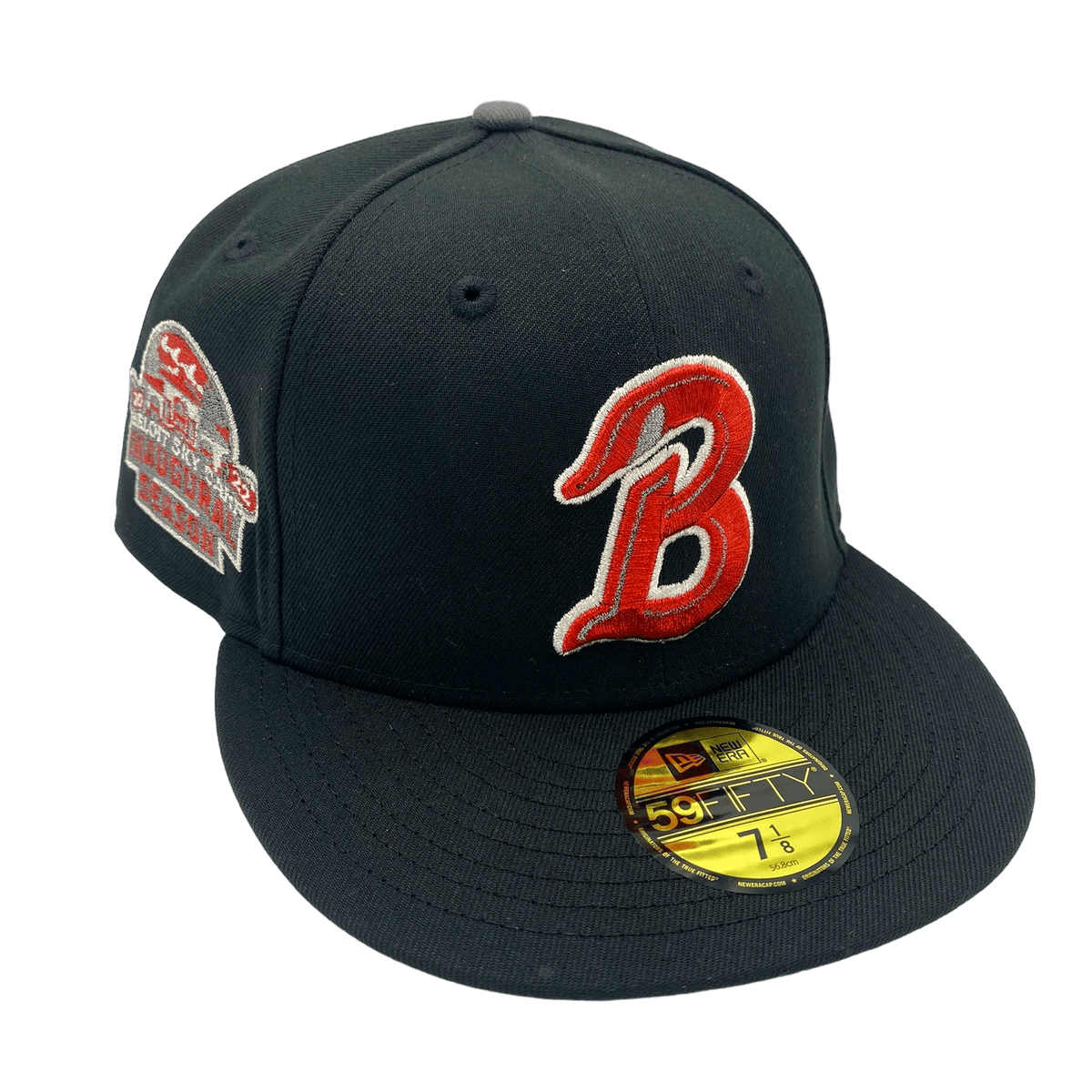 Adult Beloit Sky Carp New Era Black Custom Side Patch 59FIFTY Fitted H ...